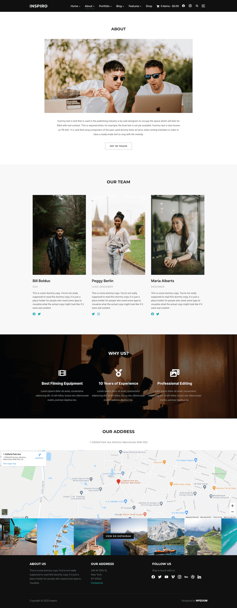 Business / Portfolio WordPress Theme: Inspiro Premium Starter Site